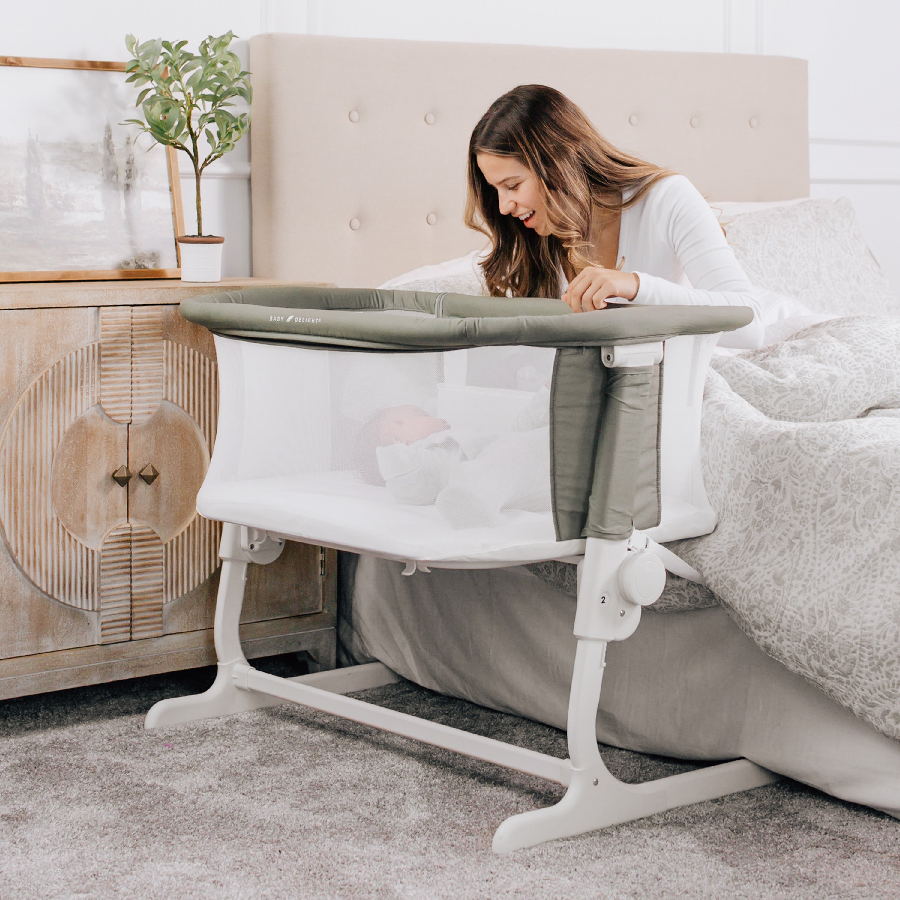 Beside Me™ Dreamer Organic Bassinet & Bedside Sleeper - Organic Sage ...